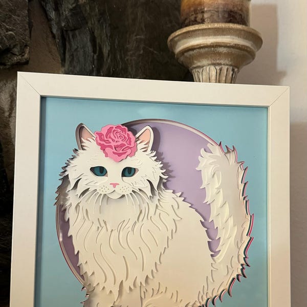 3D SVG Iris Mini Stained Glass Shadow Box, Iris 3D Svg, 3D Flowers Svg ...