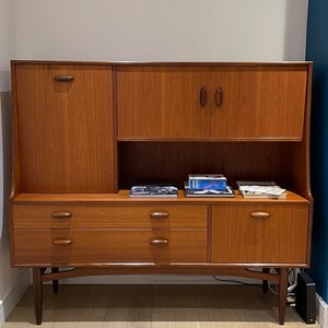 Vintage Mid Century Retro Nathan G Plan Bookcase Glass Fronted Display ...