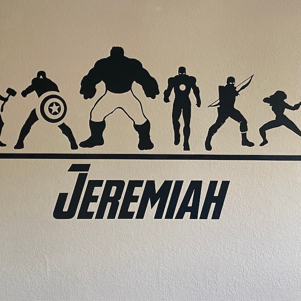 The Avengers Wall Decal | Personalized Superhero Name Decal/sticker ...
