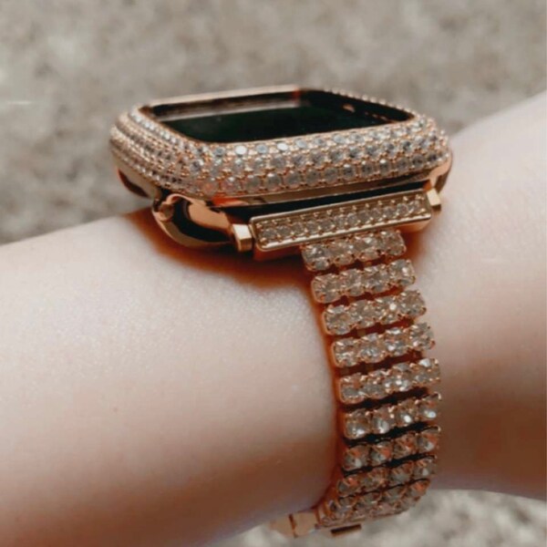 Rose Gold Apple Watch Band Womens Swarovski Crystal iPhone Watch ...