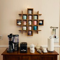 Estante de madera de forma especial, almacenamiento de tazas de té de ...