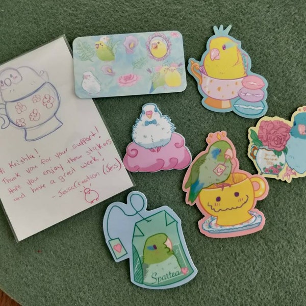 Spar-tea Party Pacific Parrotlet Vinyl Waterproof Bird Stickers - Etsy