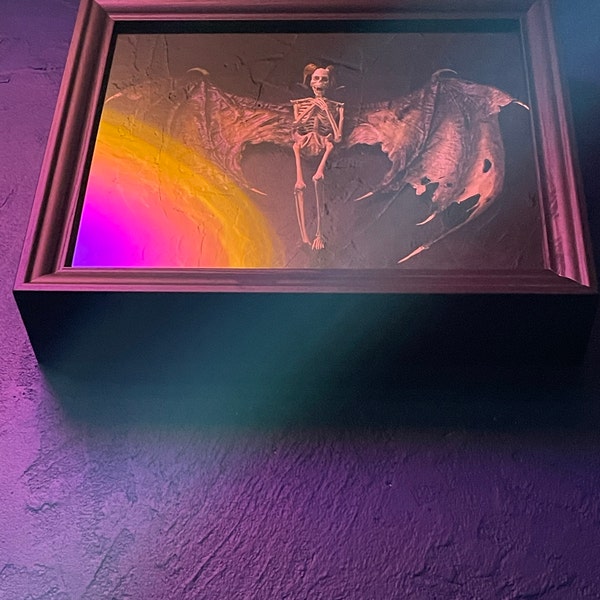 Bat Winged Demon Skeleton, Curiosity Cabinet - Etsy