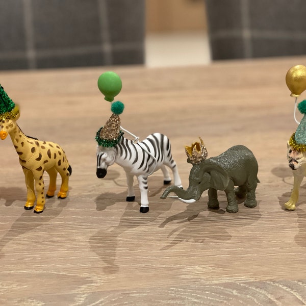 Animal Cake Topper Hats and Crowns Mini Animal Hats for Birthday Cake ...