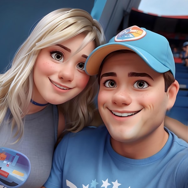 Pixar Style Portrait From Photo, Digital or Printed Custom Portrait ...