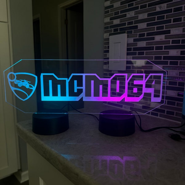 Personalized XL Gamertag Light Sign , Custom Gamer Tag Sign ...