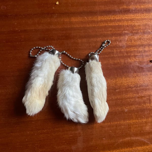 GENUINE Real Lucky Rabbit’s Foot Keychain Set of 3 - Etsy