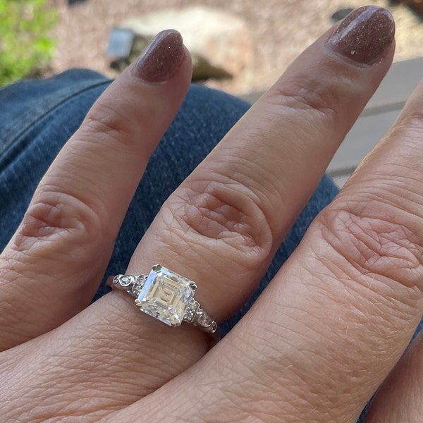 1880-90s Antique Art Deco Engagement Ring / 3 Cts Diamond Vintage ...