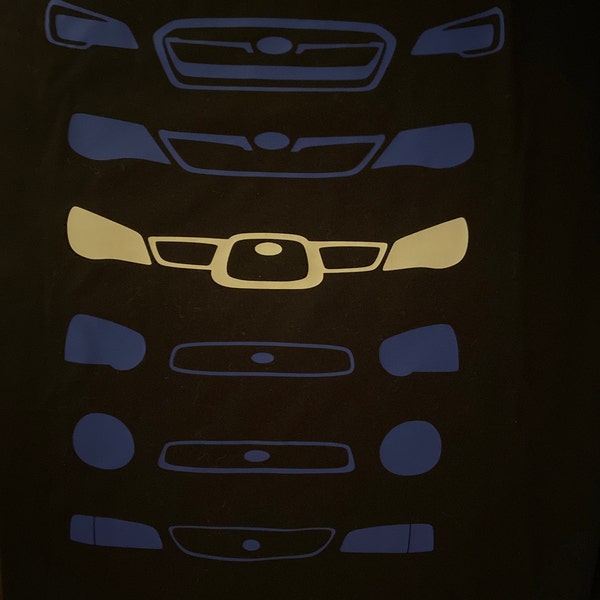 Custom Colors Subie Front Ends Headlights T-shirt - Etsy