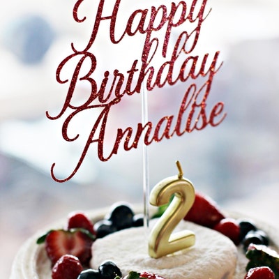 Elegant Font Custom Text Cake Topper, Any Text, Personalized Cake ...