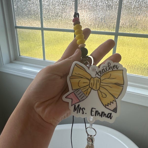 Personalized Teacher Lanyard, Teacher Bow Lanyard, Teacher Appreciation ...