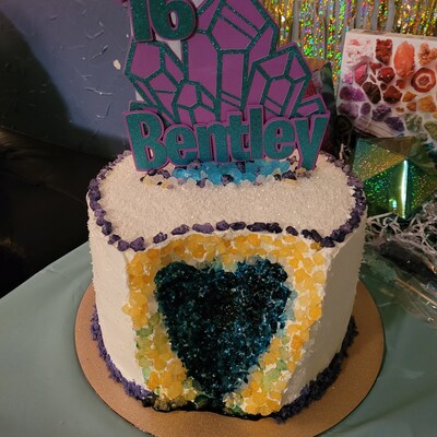 Gemstone Cake Topper Crystal Cake Topper Custom Gem Topper - Etsy