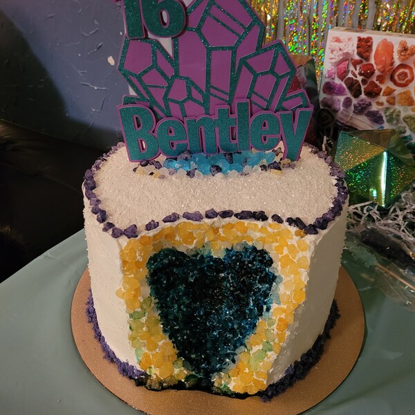 Gemstone Cake Topper, Crystal Cake Topper, Custom Gem Topper, Gem ...