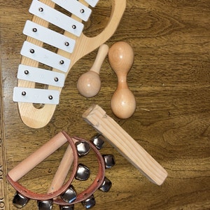 Wooden Desk Bells Set 8 Notes Diatonic Hand Bells Kids Musical ...