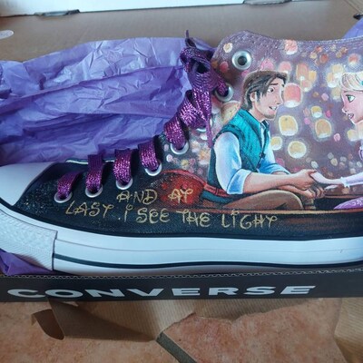 Rapunzel Shoes, Tangled Shoes, Disney Shoes, Hand Painted Shoes, Custom ...