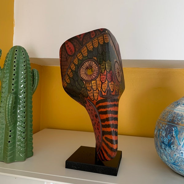 LARGE and UNIQUE Guatemalan Dragon Mask Hand-carved Hand-painted From ...