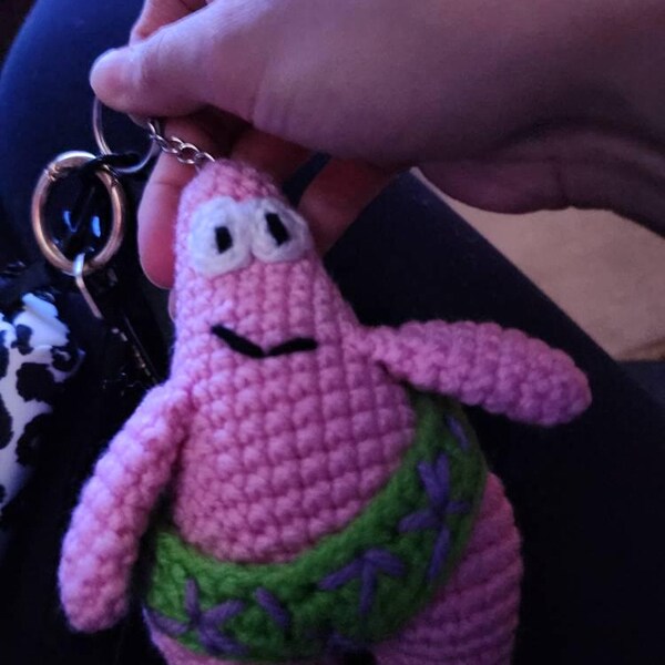 Cheeky Starfish, Patrick, Crochet Amigurumi, Stuffed Animal, Toy, Car ...