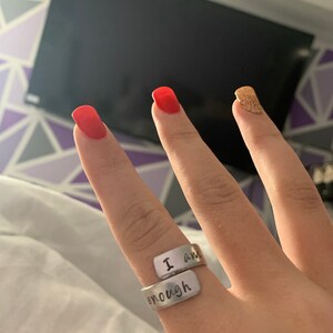 I Am Enough Hand Stamped Ring Very Sturdy Ring Great - Etsy