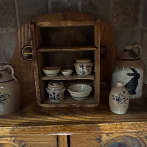 Miniature Stoneware, Salt Glazed Ceramic Pottery Jug Crock in the Ohio ...