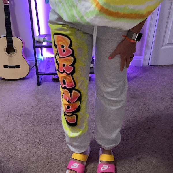 Airbrushed Sweatpants Youth / Adult Airbrush Graffiti 90s Sweat Pants ...