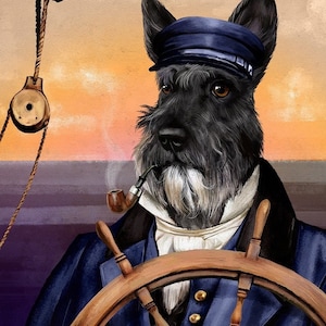 Sea Captain, Pet Portrait, Custom Pet Portrait, Royal Pet Portrait, Pet ...