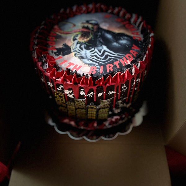 Venom Edible Image Birthday Cake Topper 8" Round Personalized - Etsy