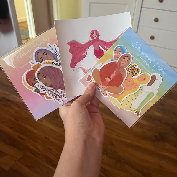 Flower Hijabis | Die Cut Sticker Series | Cute Hijabi Stickers ...