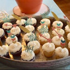 Boho Cupcake Toppers/tribal Cupcake Toppers/ Wild One Cupcake Toppers ...