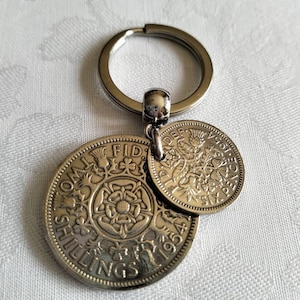 Good Luck Lucky Sixpence Pocket Token 1960 Coin Keyring 64th Birthday ...