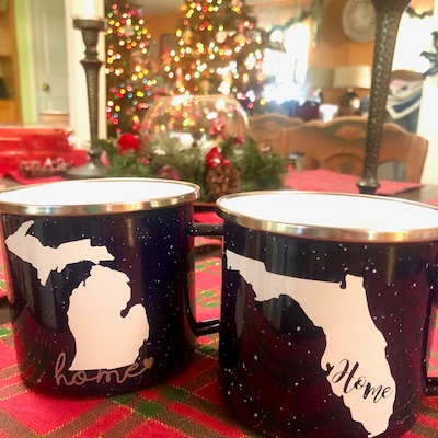 Michigan Coffee Mug, Blue Great Lakes State Coffee Mug, Michigan Coffee ...