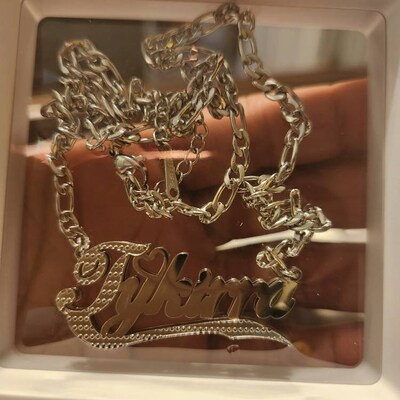 Sparkling Name Necklace, Nameplate Necklace, Gold Name Plate Necklace ...