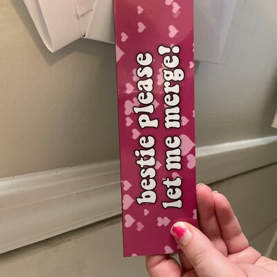 Bestie Please Let Me Merge Funny Gen Z Meme Y2K Pink Aesthetic Bumper ...