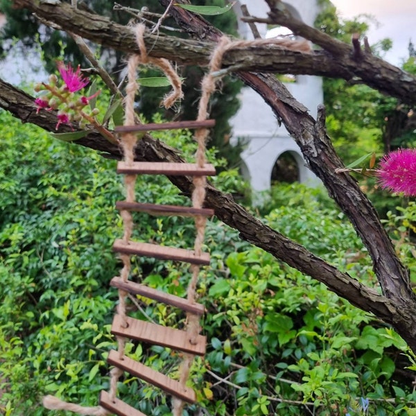 Dolls House Old Rope Ladder Miniature Wooden Garden Tree House ...