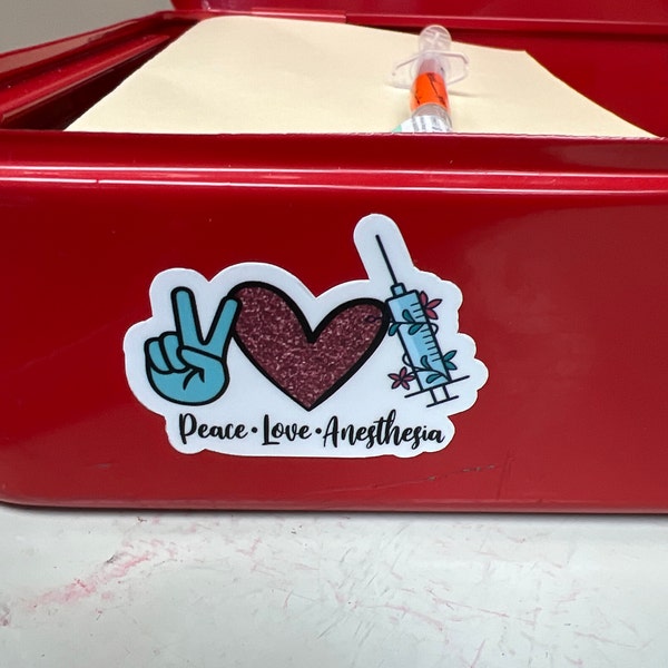 Peace Love Anesthesia Floral Sticker/anesthesia Sticker/crna Sticker ...