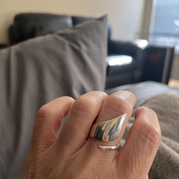 925 Sterling Silver Ring, Silver Wrap Ring, Chunky Ring, Minimalist Ring, Trendy Ring ...