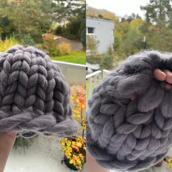 Super Chunky Knit Blanket, Chunky Blanket, Chunky Knits, Merino Wool ...