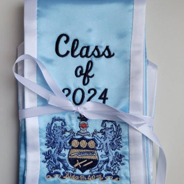 Alpha Xi Delta Sorority Crest Graduation Angled Stole Trim / Greek ...