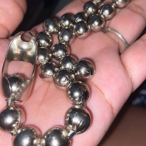12mm Extra Large BALL Chain Necklace or Bracelets NPS Steel Beads 1/2 ...