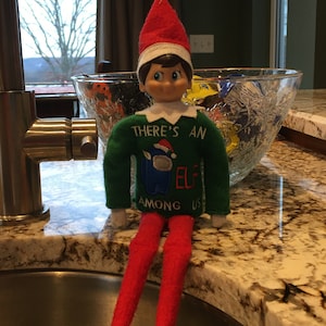 Suspicious Crewmate Astronaut Embroidered Elf Sweaters, Clothes - Etsy