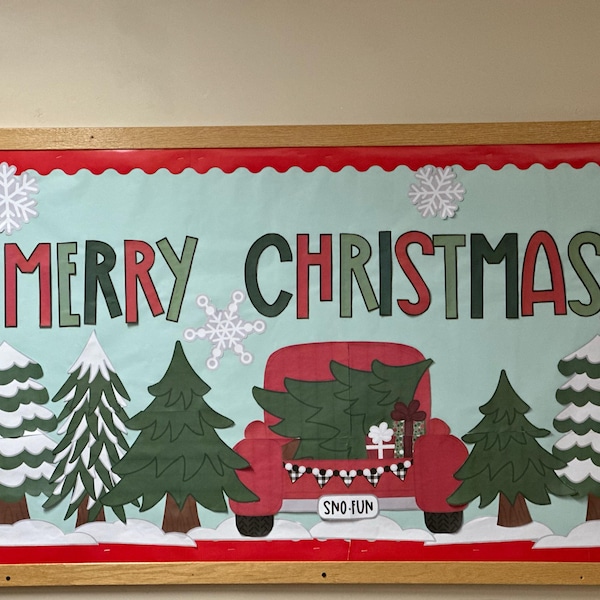Christmas Tree Truck- Christmas Bulletin Board Kit - Etsy