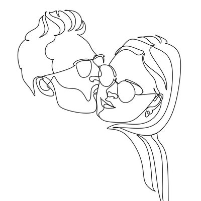 Custom One Line Drawing One Line Portrait Personalized Drawing Custom ...