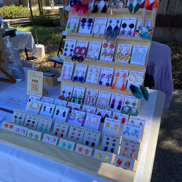 Card Display in Ply Wood - Easy Assemble Postcard Stand for Market and ...