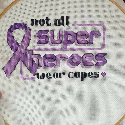 Awareness Ribbon Cross Stitch Pattern, Modern Inspirational Design, Not ...