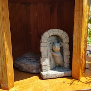 Mouse Door Stone Statue Garden Outdoor Home Tree Animal Decoration ...