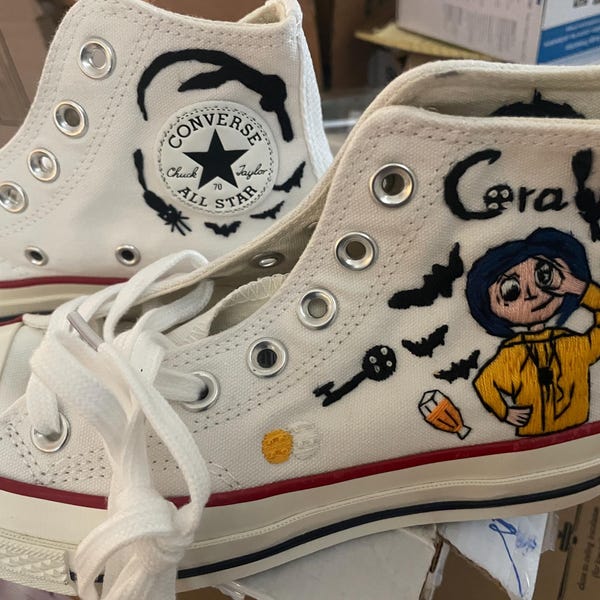 One More Chapter Book Converse, Flowers and Book Embroidered Converse ...