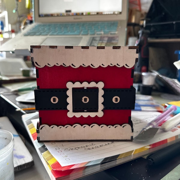 Christmas Santa Gift Box Vector File Laser Cutter and Ready SVG ...