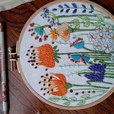 Embroidery Pattern, Foxglove Flowers Embroidery Pattern - Etsy UK