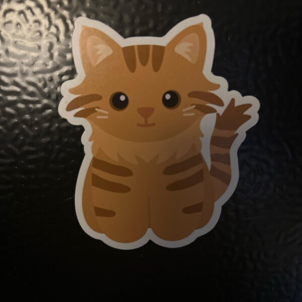 Tabico Calico Tabby Cat Vinyl Sticker for Water Bottle and Laptop, Cute ...
