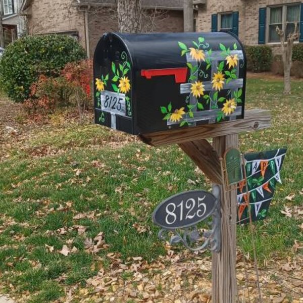 Lockable Small White Metal Wall Mount Mailbox, Custom Hand-painted ...