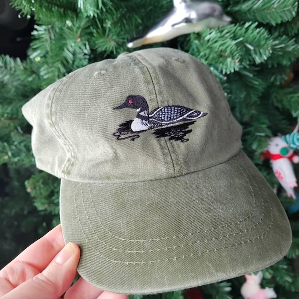 LOON BIRD HAT - One Embroidered Men Women Wildlife Baseball Cap - Price ...